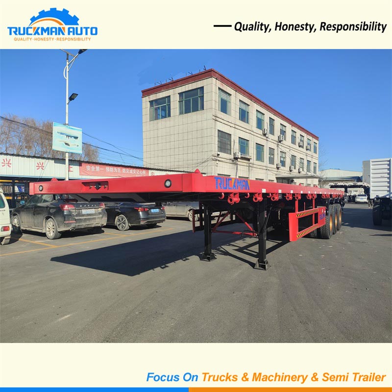 3 Axles 50 Tons Container Flatbed Trailer Lowboy Trailer